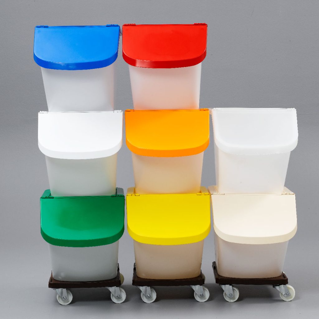 Storage Container Trio 40L with a Trolley on Wheels - Scoritech USA